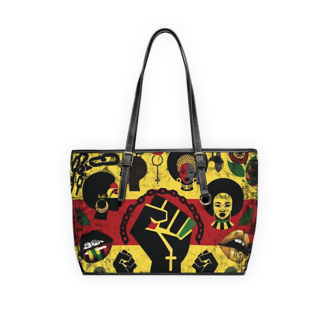 We DA People Resistance Leather Tote Pan-african Heritage Bag ...