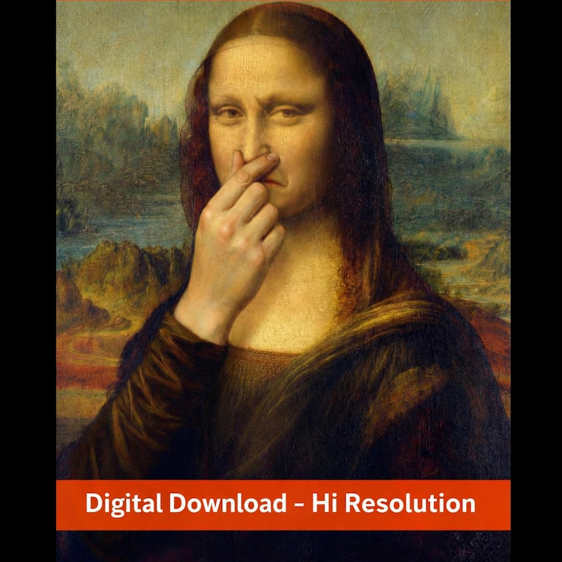 Mona Lisa Holding Nose - Etsy