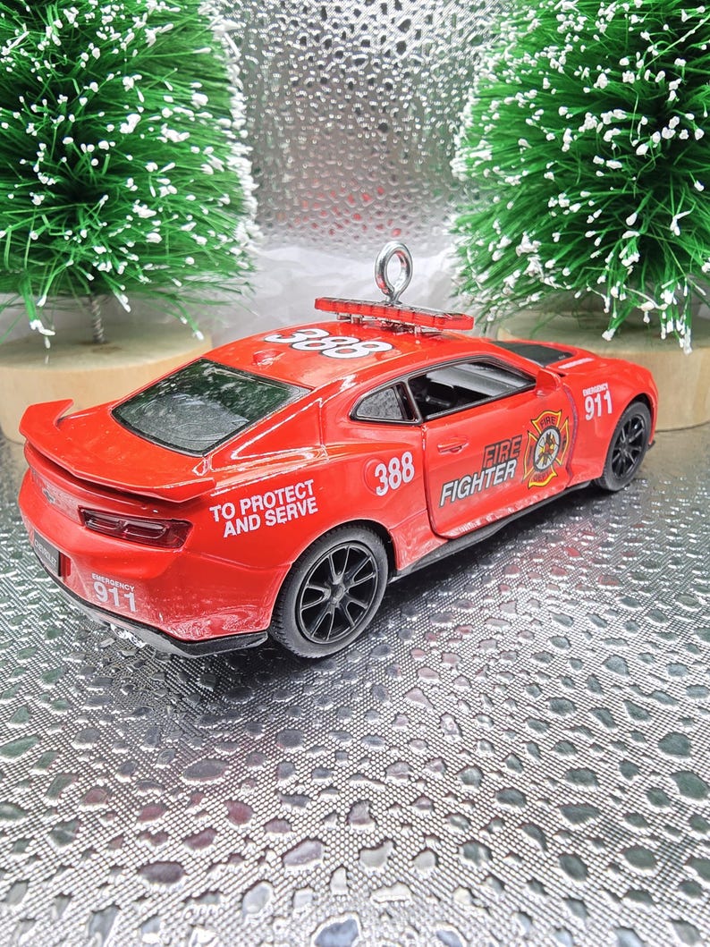 2017 Chevy Camaro ZL1 5" Big Car Red Fire Fighter Style Christmas Tree ...