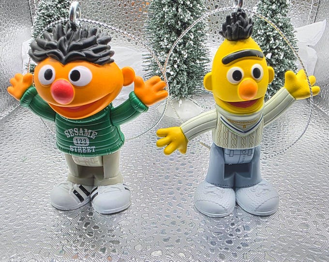 Sesame Street Bert and Ernie 3" Set of Christmas Tree Ornaments - Etsy
