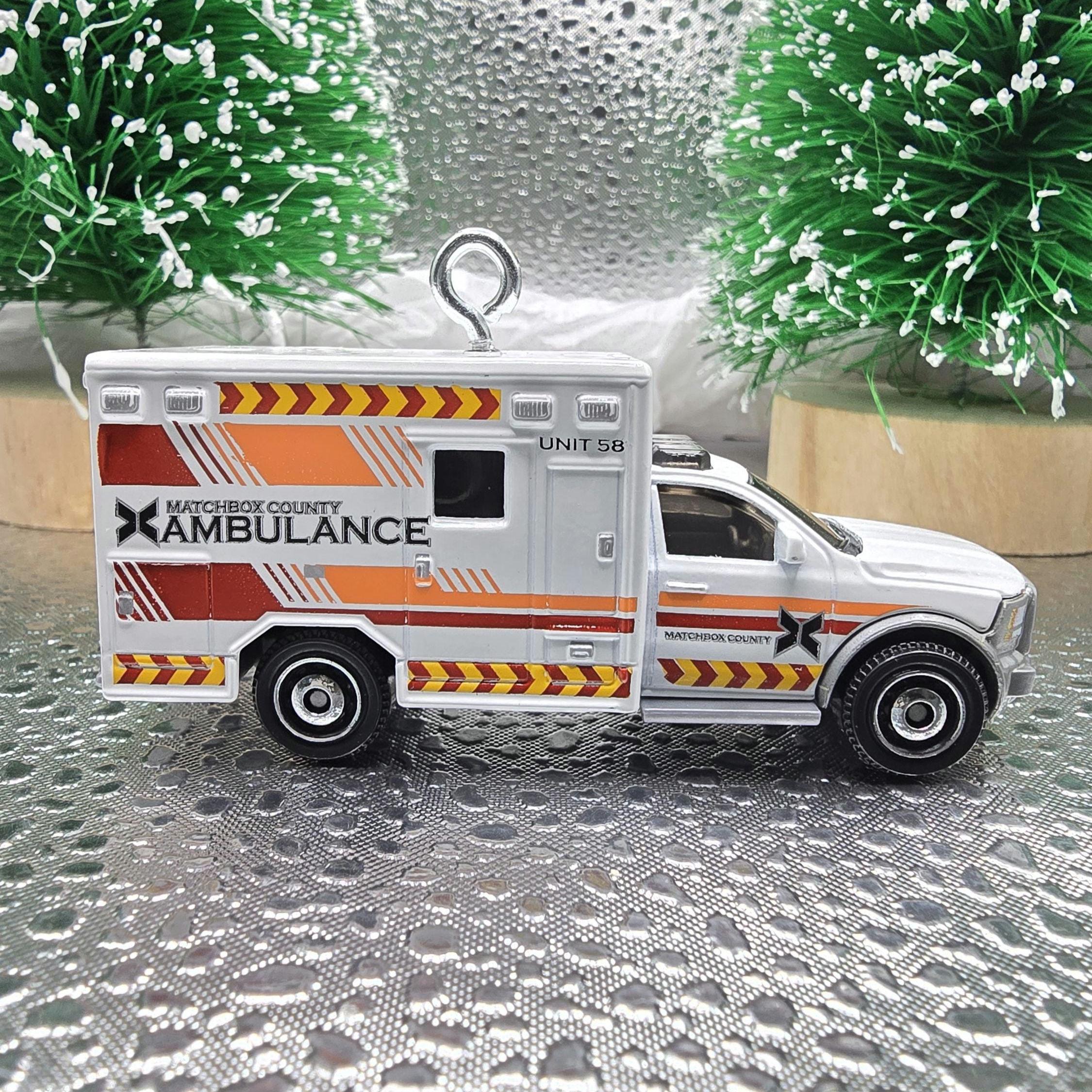 Matchbox 2019 Ram Ambulance Moving Parts White Christmas Tree Ornament ...