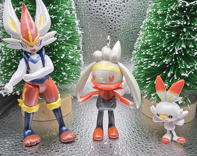 Pokémon Scorbunny, Raboot and Cinderace Evolution 3 Piece Christmas ...