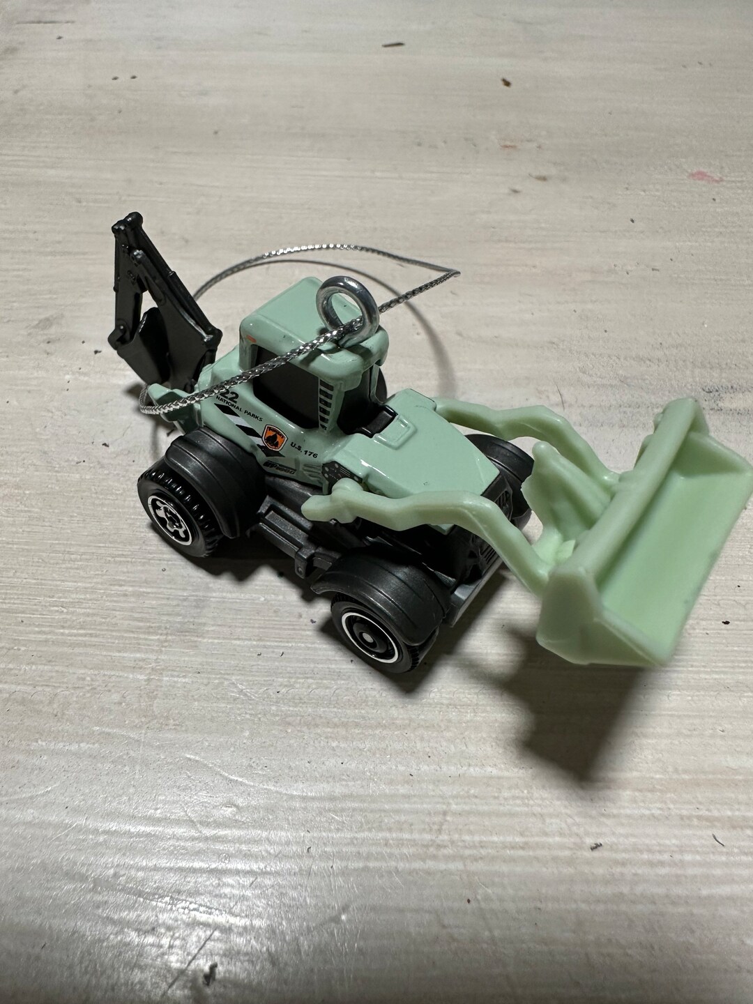 Matchbox Backhoe Construction Equipment GREEN Christmas Tree Ornament ...