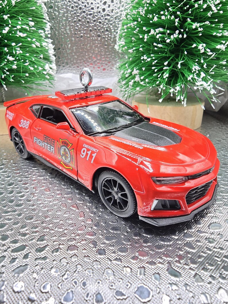 2017 Chevy Camaro ZL1 5" Big Car Red Fire Fighter Style Christmas Tree ...