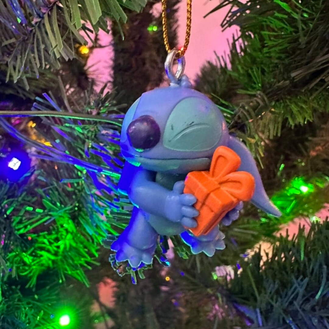 Lilo and Stitch 2.5" Stitch Present Christmas Tree Ornament - Etsy