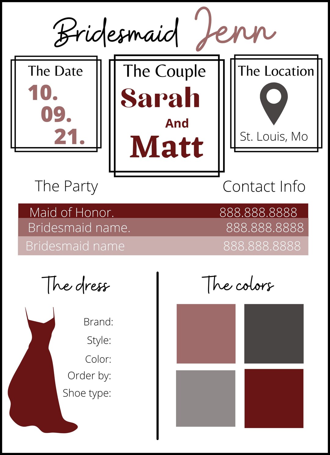 Printable Bridesmaid Proposal Card - Etsy