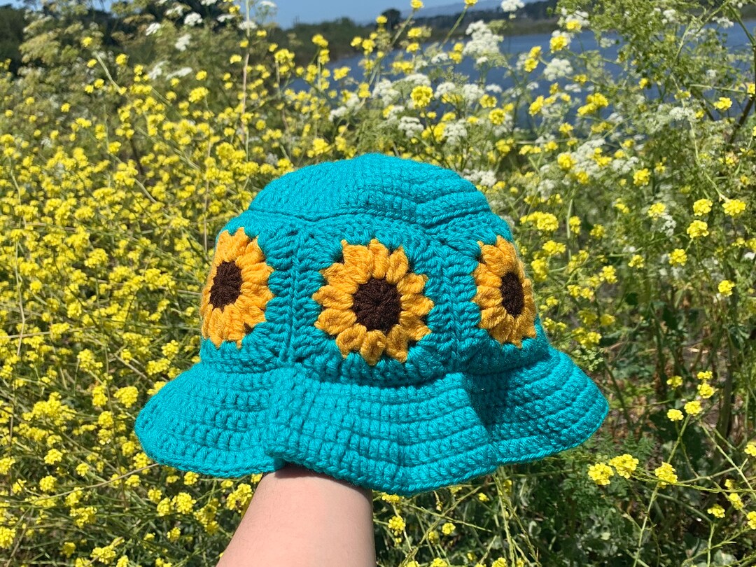Sunflower Bucket Hat Crochet - Etsy