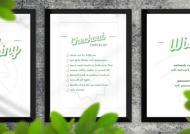 Printable Checkout Checklist | Airbnb | VRBO | Customizable | Made in ...