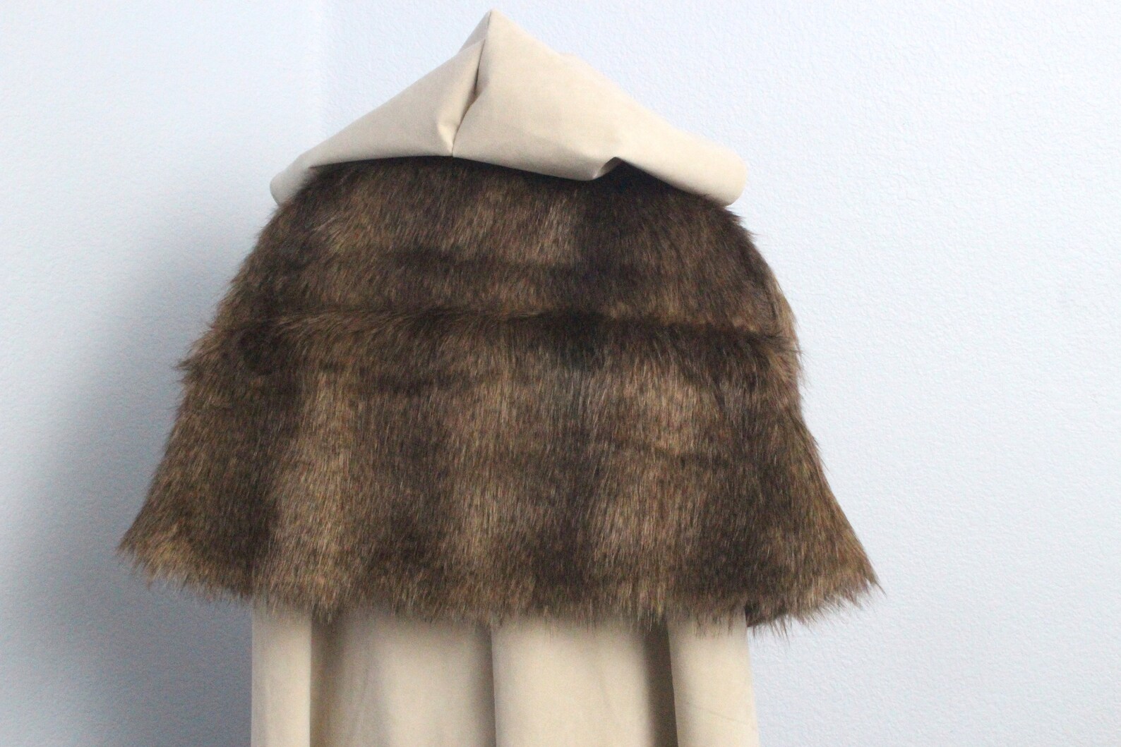 Cream Suede Faux Fur Full Length Hooded Cloak - Etsy