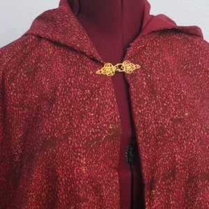 Red and Gold Speckled Floor Length Hooded Cloak Perfect for Medieval ...
