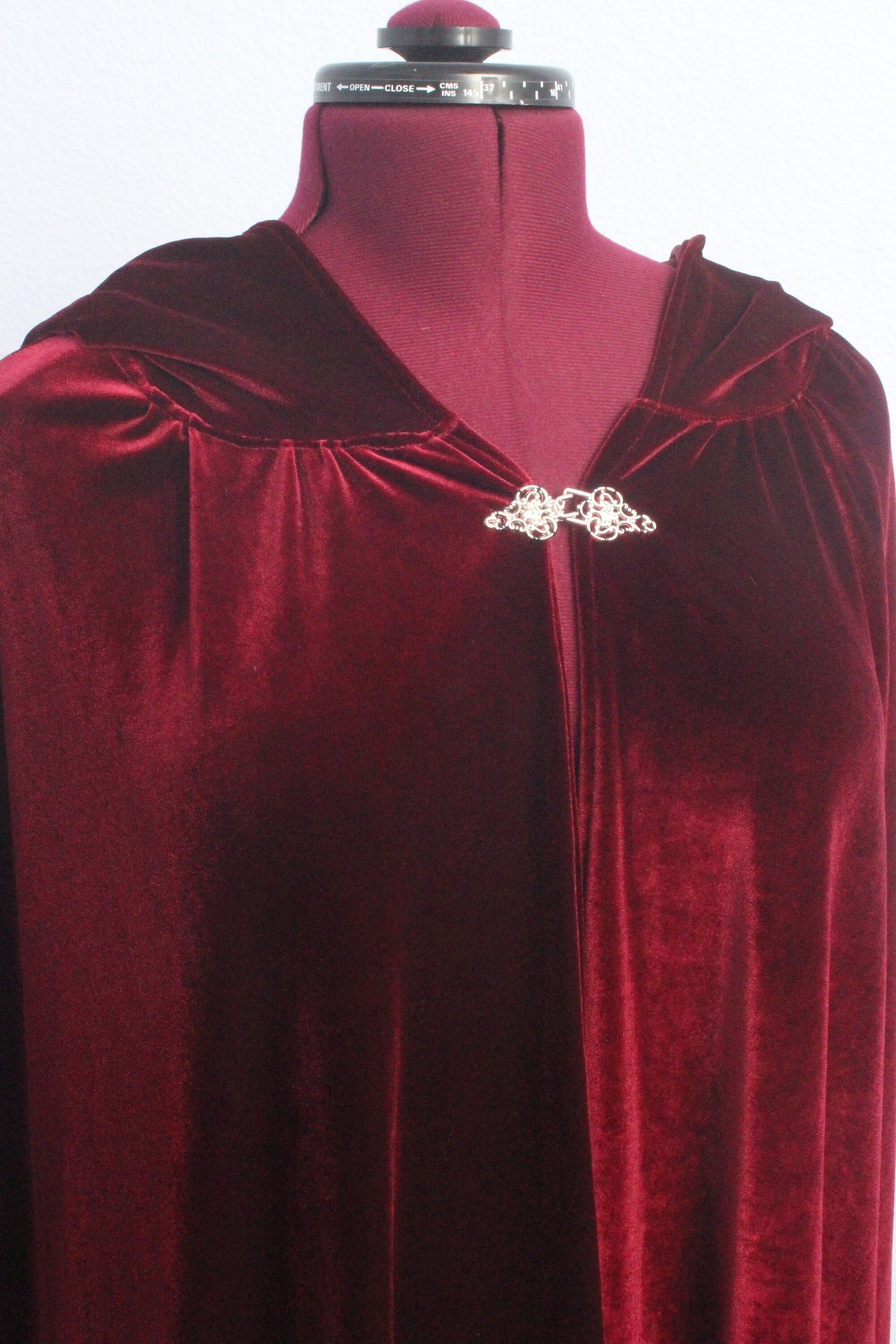 Red Velvet Floor Length Hooded Cloak Perfect for Medieval, Renaissance ...