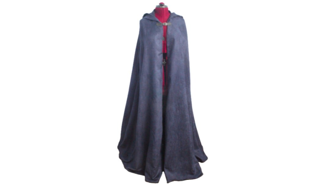 Navy Suede Floor Length Hooded Cloak Perfect for Medieval, Renaissance ...