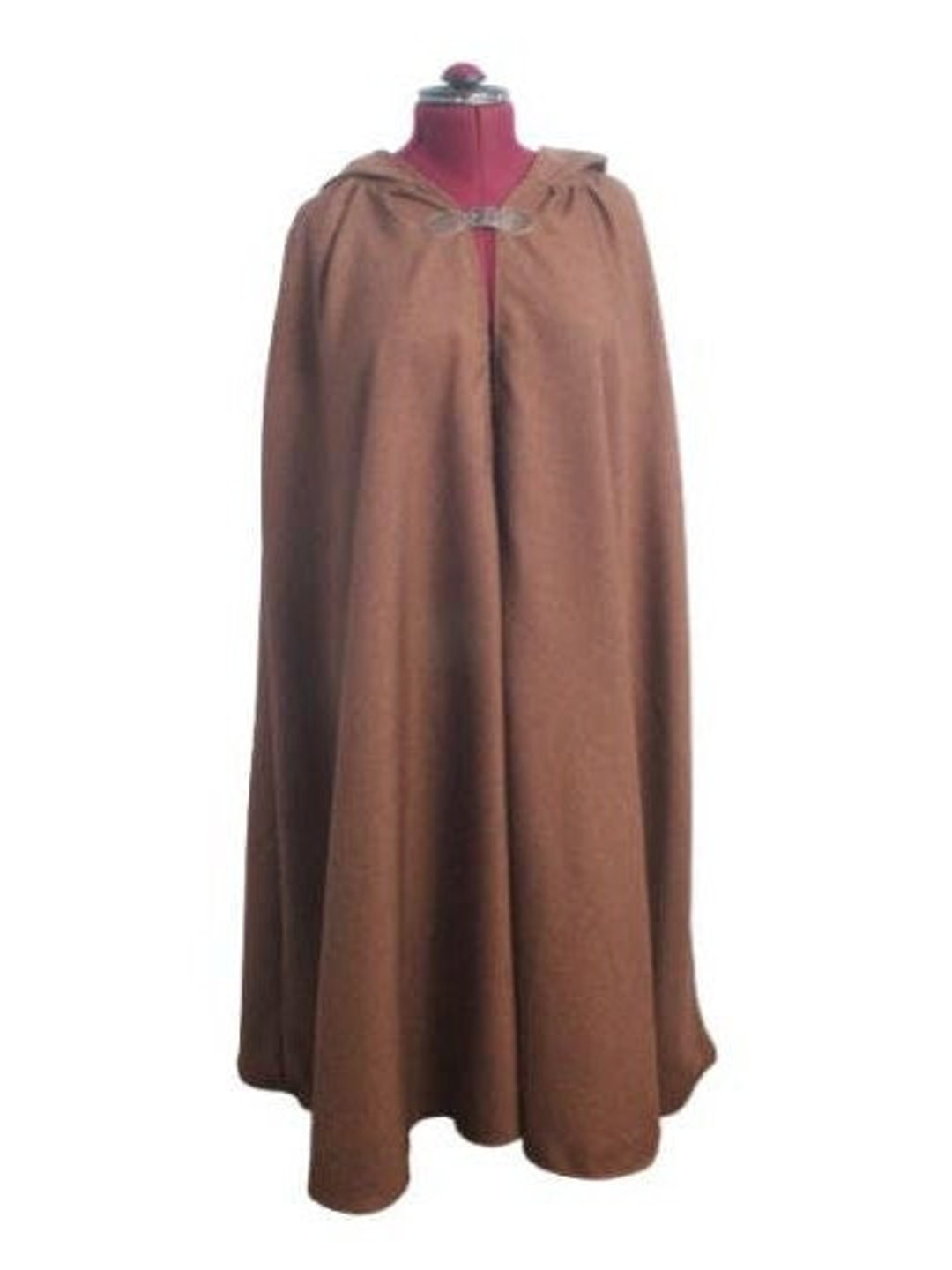 Wide-shoulders Short Hooded Brown Cloak - Etsy