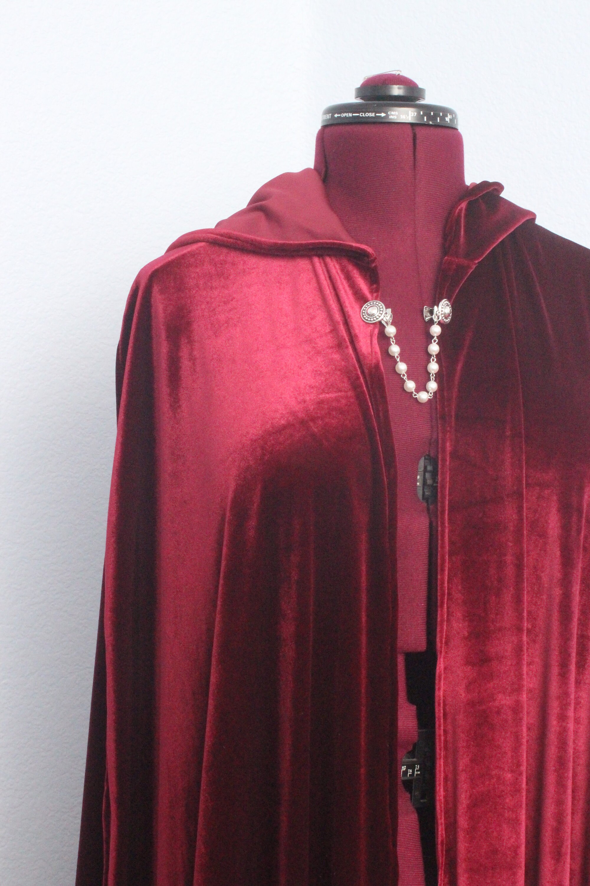 Red Velvet Floor Length Hooded Cloak Perfect for Medieval, Renaissance ...