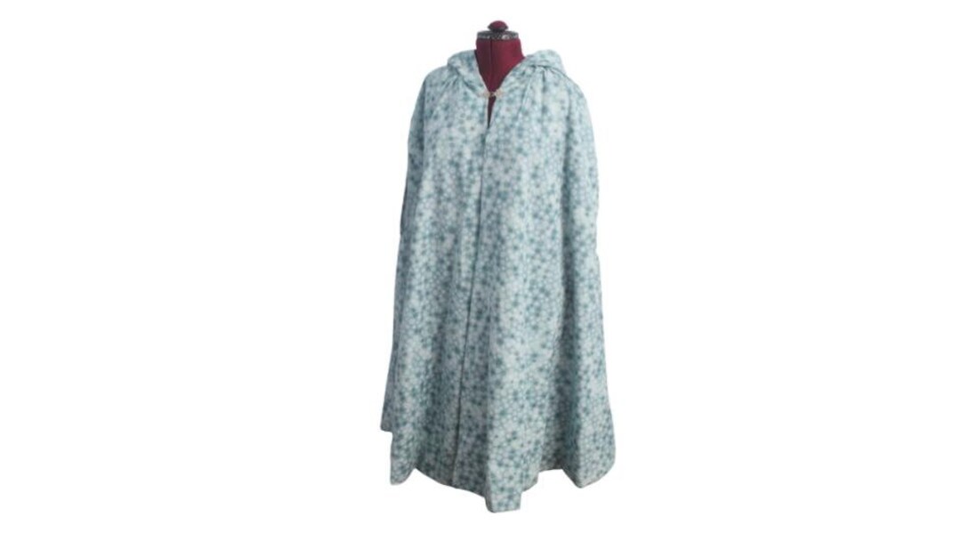 Short Hooded Blue Snowflake Cloak Perfect for Medieval, Renaissance ...