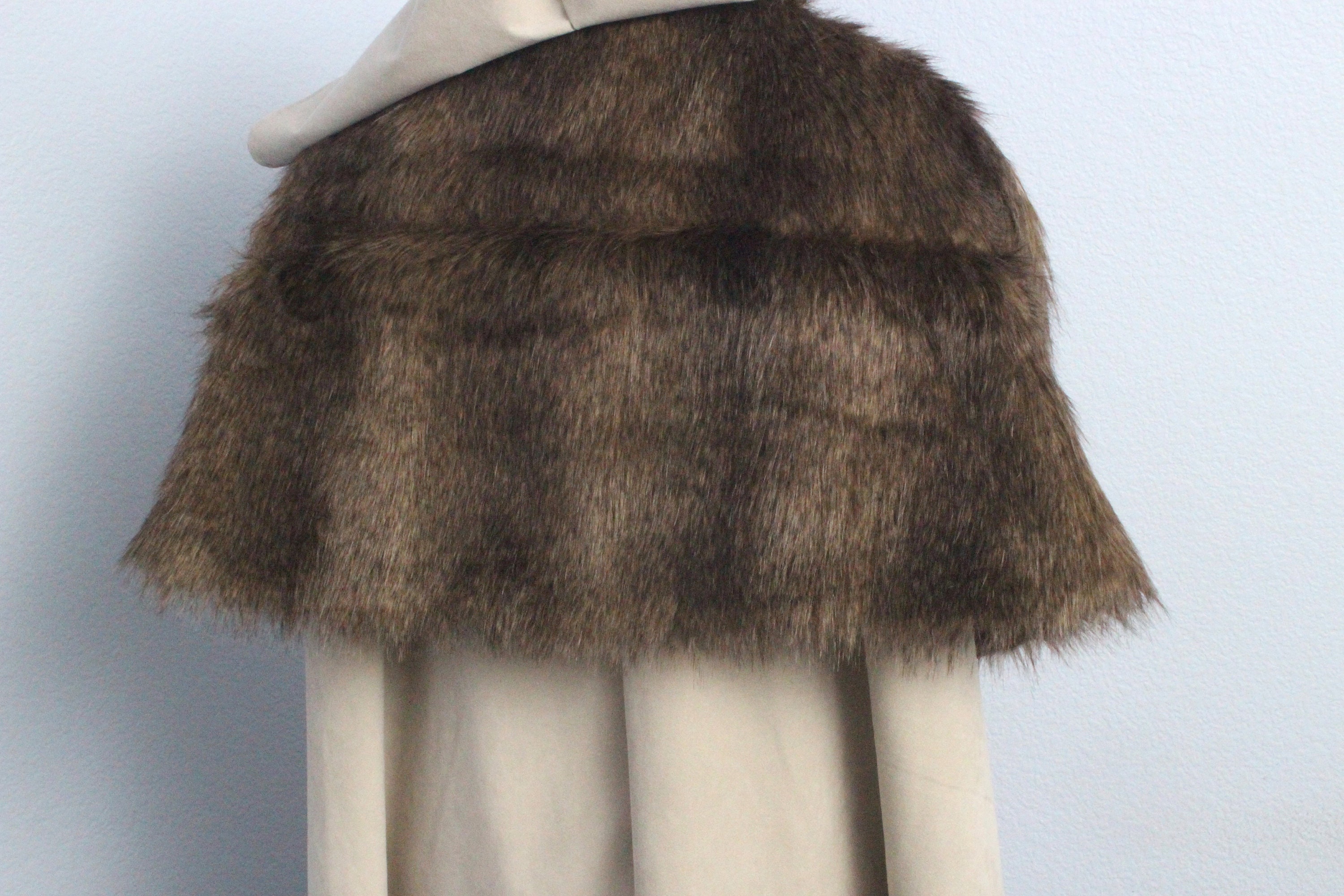Cream Suede Faux Fur Full Length Hooded Cloak - Etsy