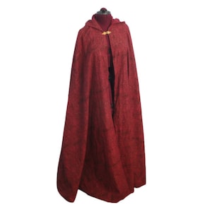 Red and Gold Speckled Floor Length Hooded Cloak Perfect for Medieval ...