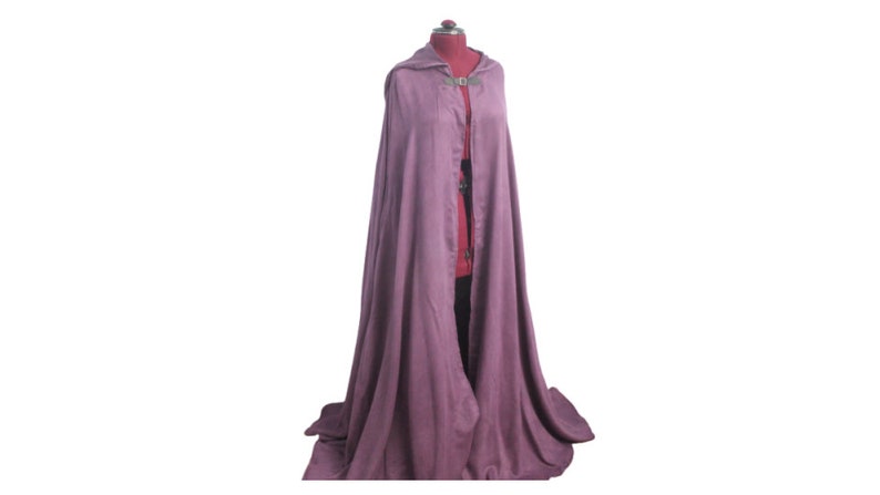 Reduced! Purple Suede Floor Length Hooded Cloak Perfect for Medieval ...