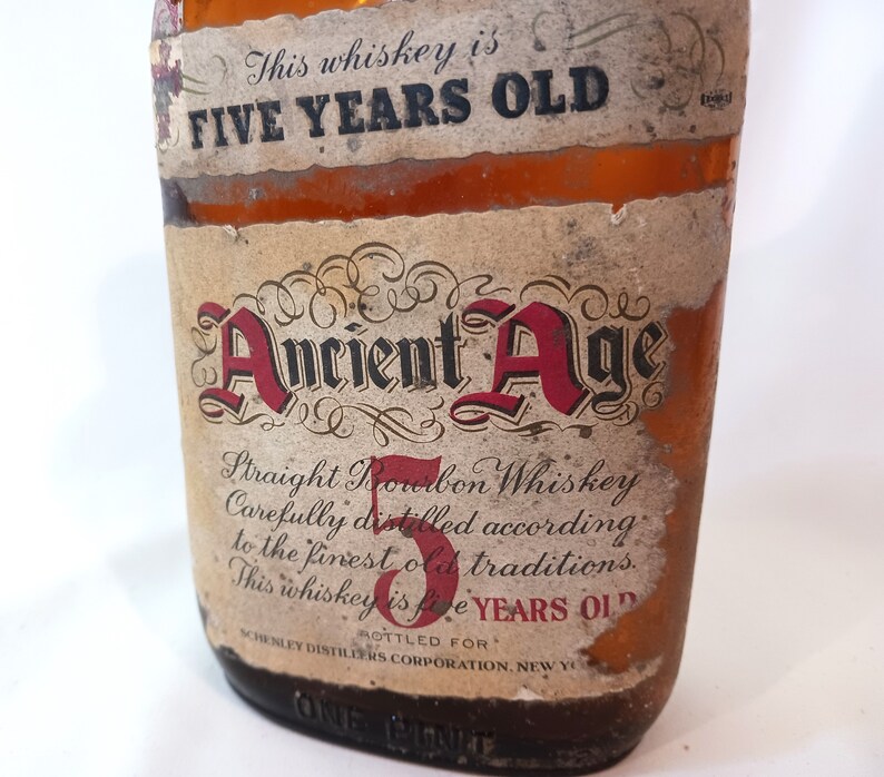 Vintage AA Ancient Age Brown Glass Pint Whiskey Bottle - Empty - Etsy