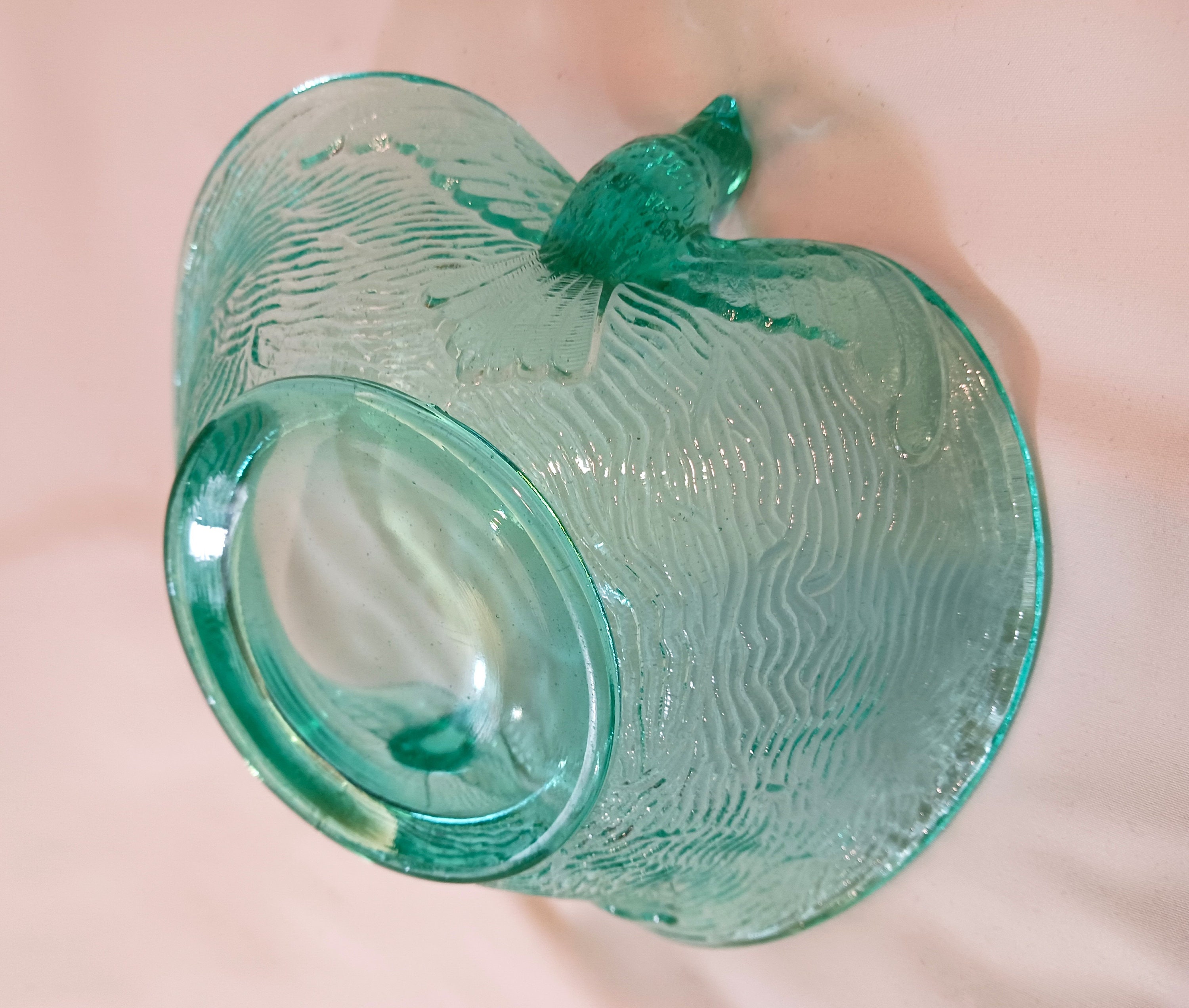 Vintage 1940s Fenton Aqua-blue Uranium Glass Dish With Double Flying ...