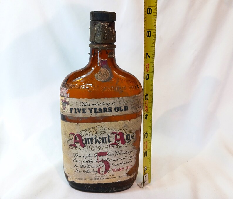 Vintage AA Ancient Age Brown Glass Pint Whiskey Bottle - Empty - Etsy