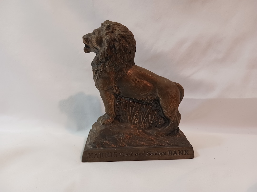 Vintage Brass Harris Bank Lion Bank Made in Chicago - Etsy