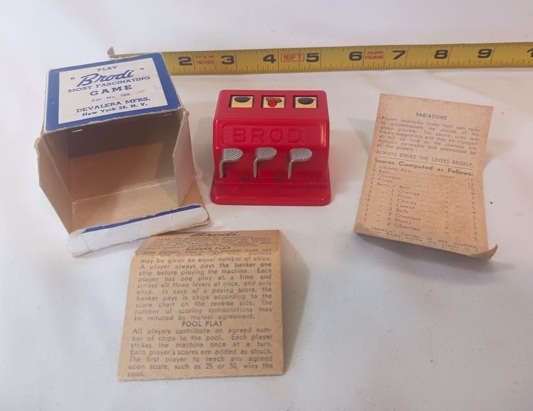 Vintage Brodi Working Slot Machine Hand Held Game by Devalera ...