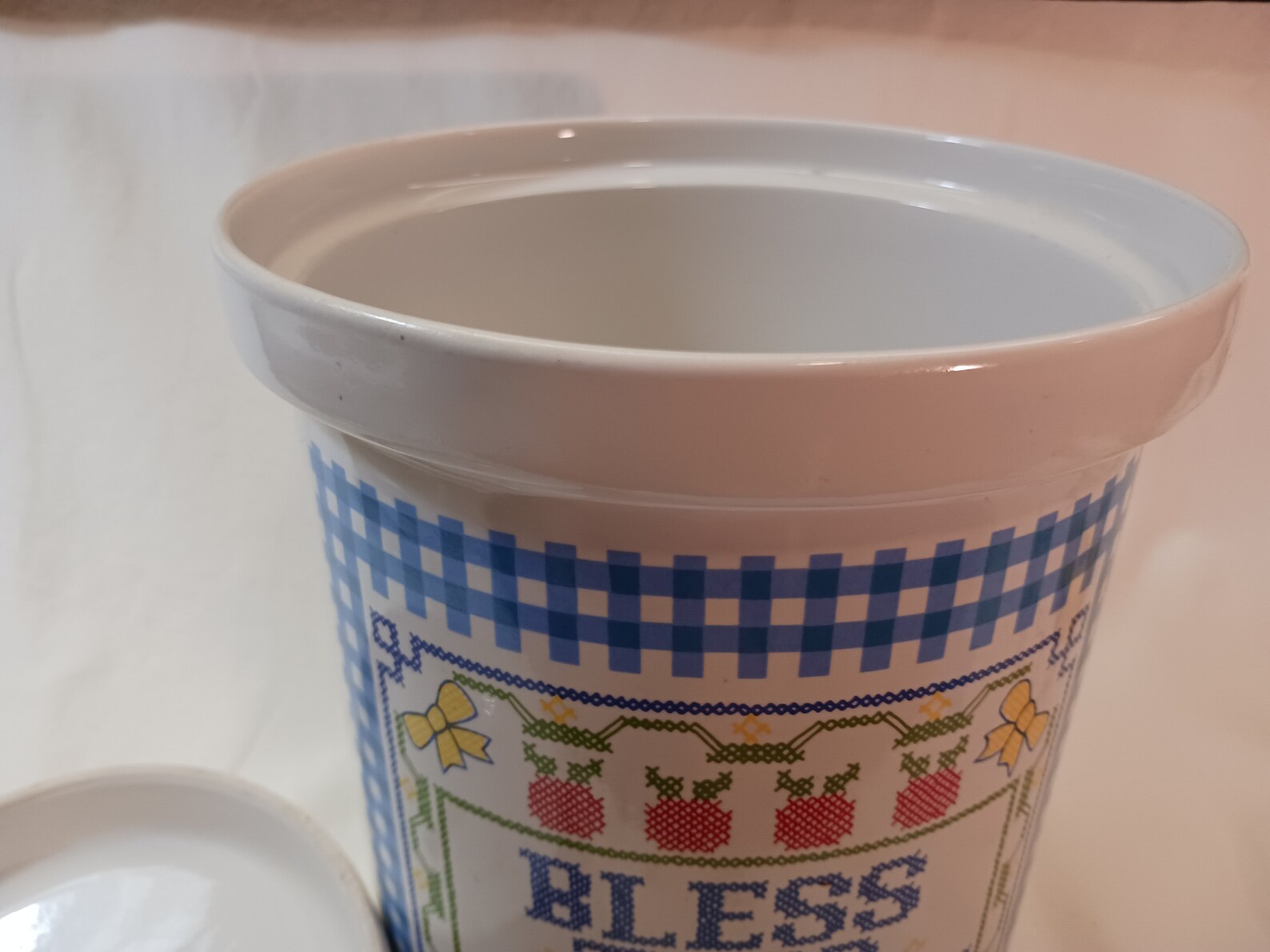 Vintage Myra Designs "bless This House" Porcelain Cookie Jar - Made in ...