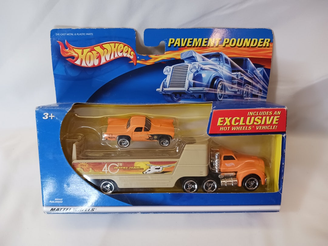 Hotwheels Pavement Pounder Desert Team Diecast Toy Car and Truck, NIB ...