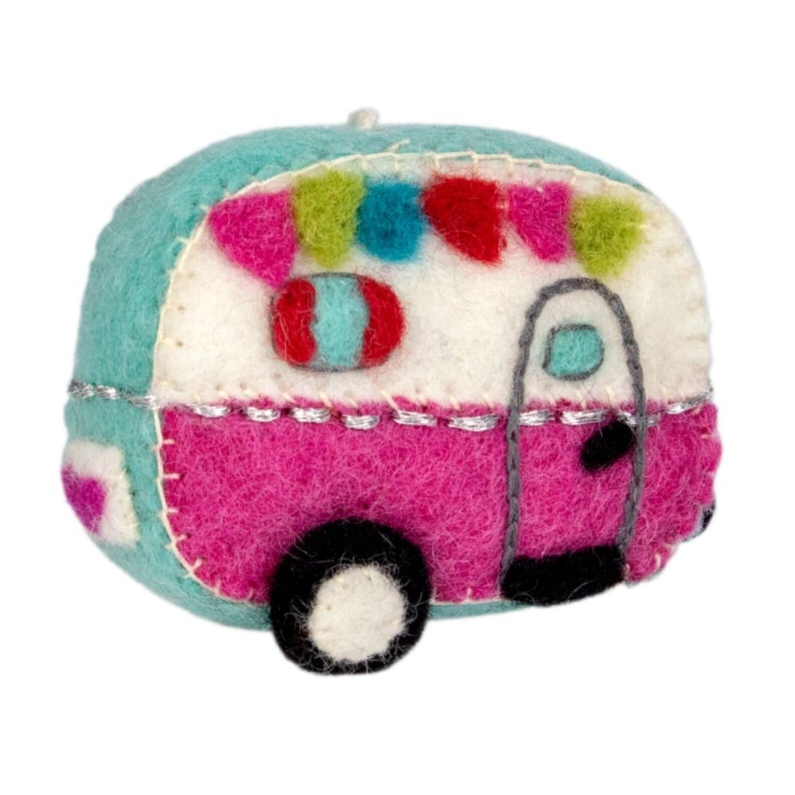 Nepal Hand Pressed Sheep Wool Happy Camper Ornament - Etsy