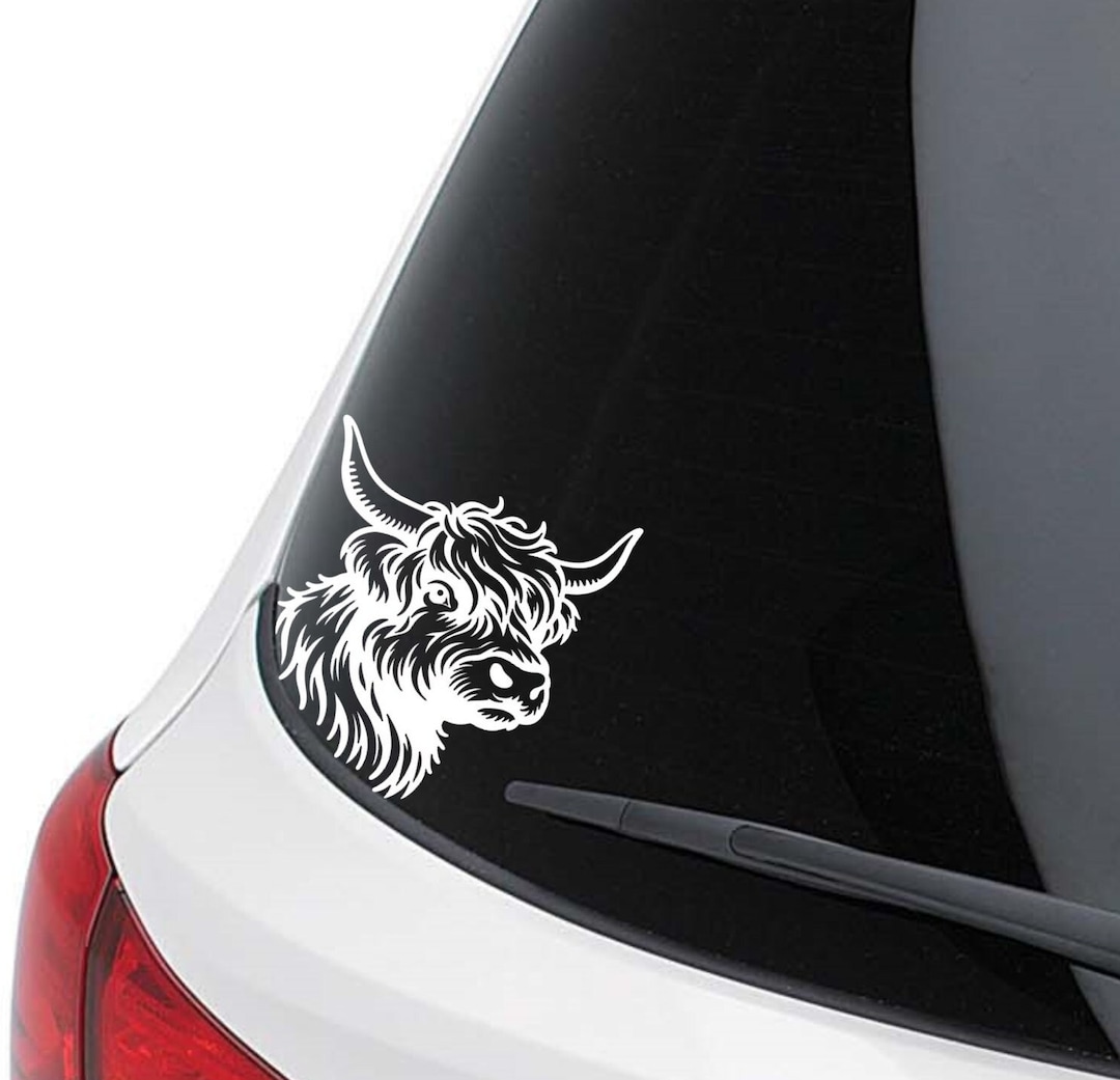 Highland Cow - Car Decal - Car Sticker - Vinyl Car Decal - Etsy