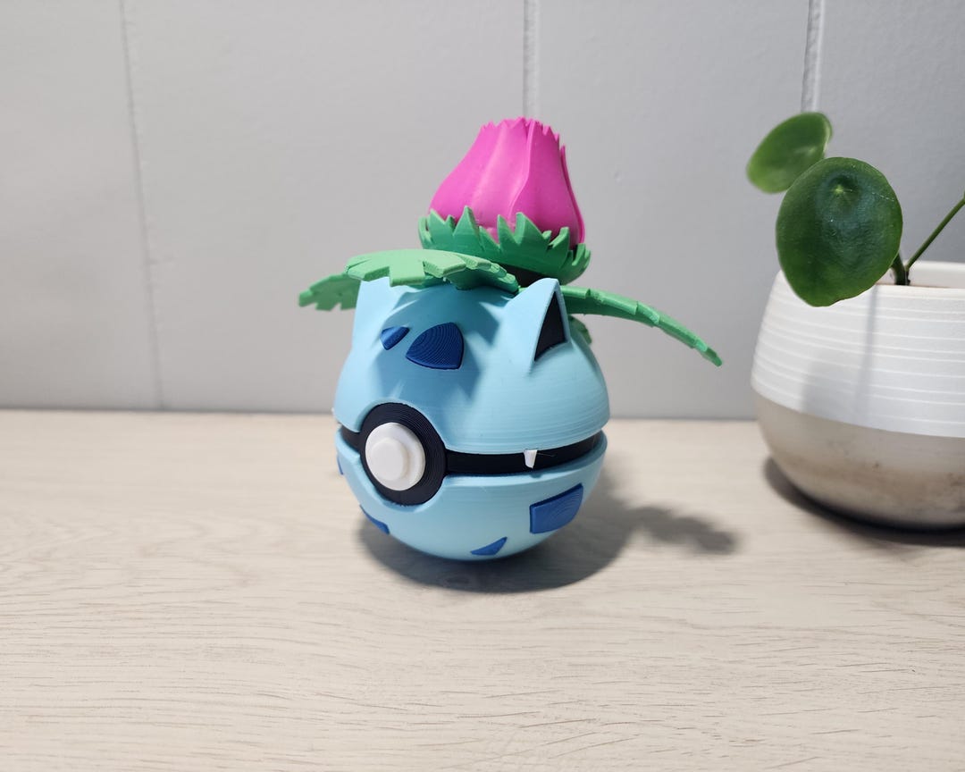 Ivysaur Inspired Pokéball Display | 3D Printed Grass & Poison-type Gen ...