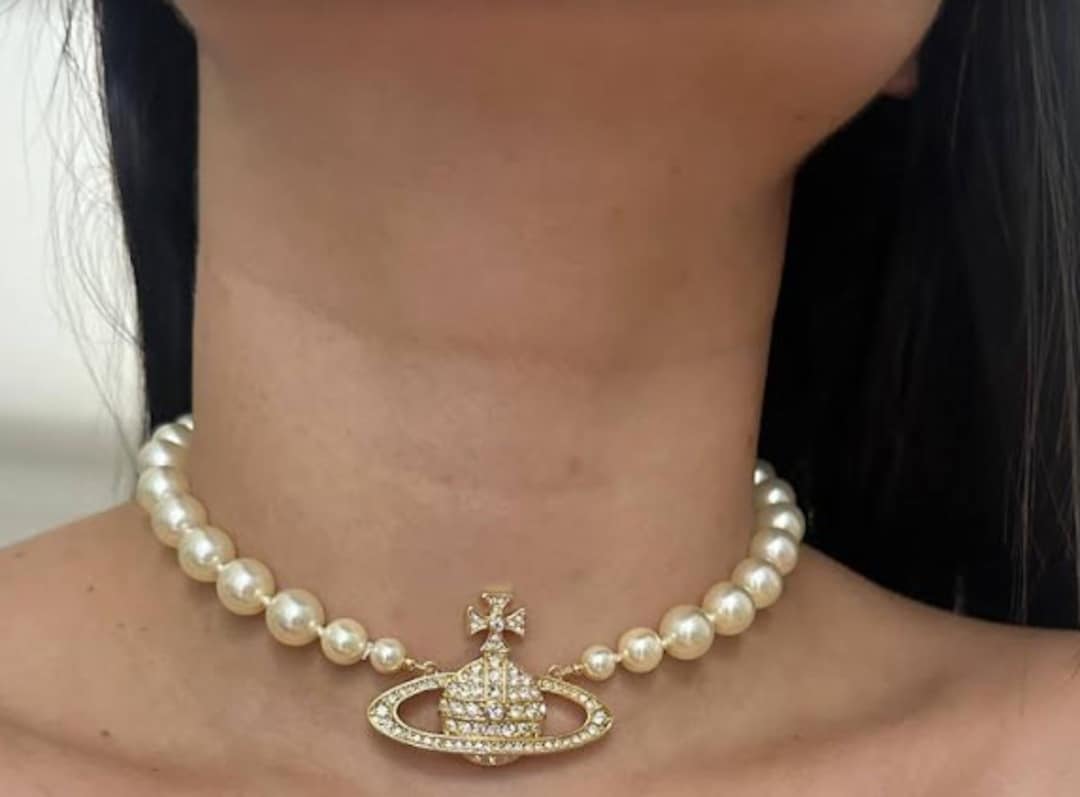 New in Box Vivienne Westwood Gold Pearl Choker Necklace Bas Relief Etsy