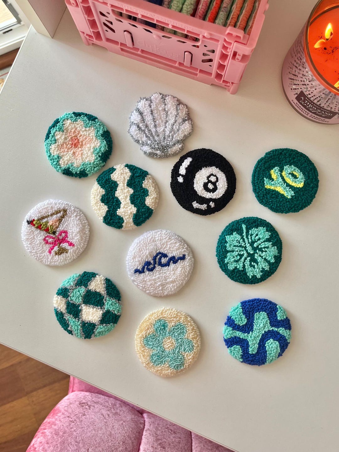Set of 2 Car Coasters,cute Car Accessories,customisable Car Decor,new ...