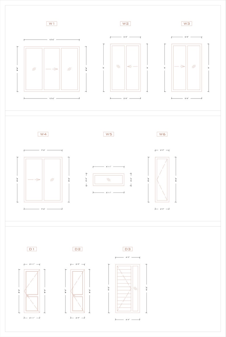 Modern Single Story House Plan: 3 Bedroom, 2 Bath (CAD File) - Etsy
