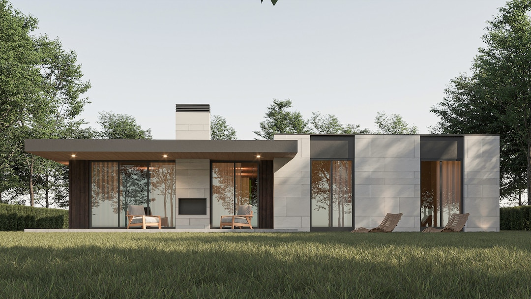 Ultra Modern Single Story Open Concept House Plan 2 Bedroom - Etsy ...