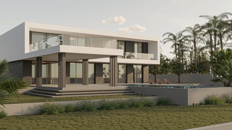 Modern Custom House Design 3D Visualization by Rast Architecture - Etsy