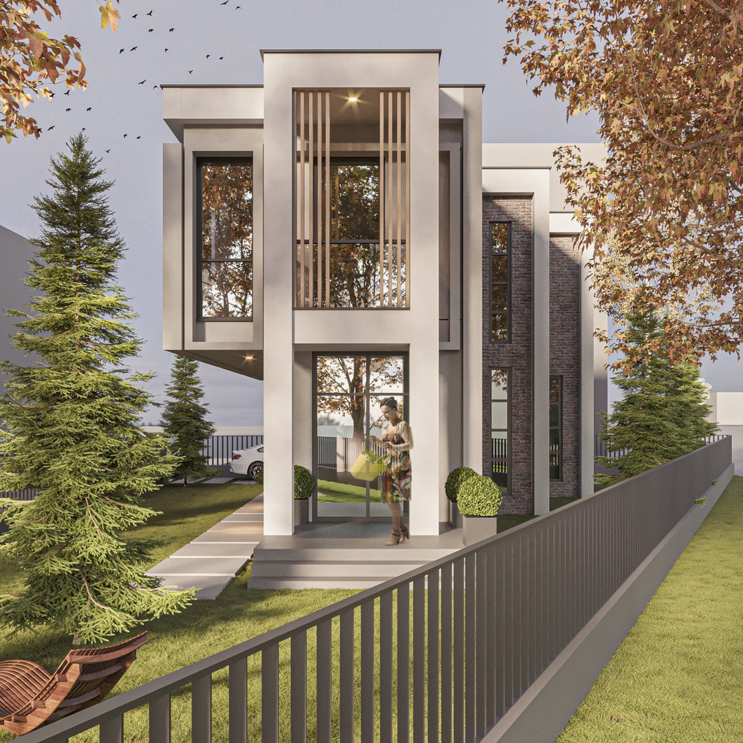 Modern Open Concept House Plan: 3 Bedroom, 2.5 Bath (CAD File) - Etsy