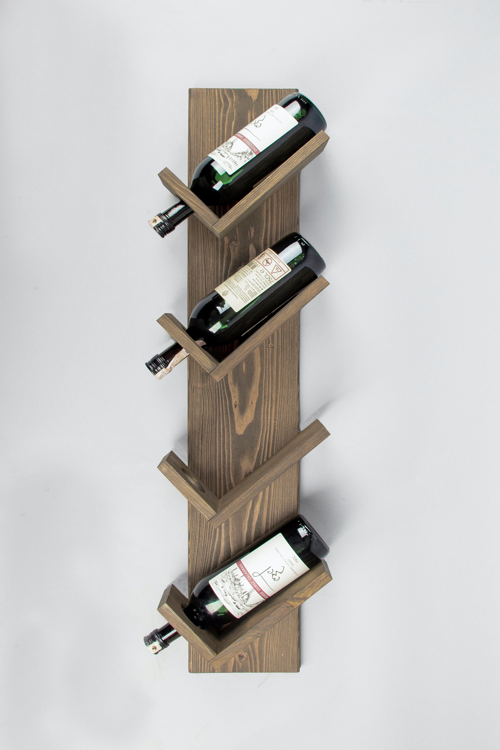 Wine Rack Wine Rack Wall Mounted Wooden Wine Rack for 4 - Etsy