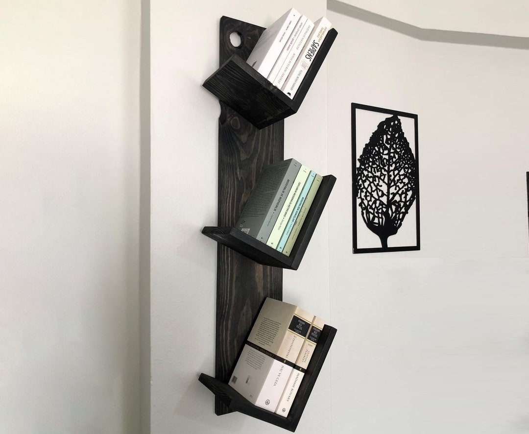 Wooden Book Shelf Book Stand Floating Shelf Boho Wall - Etsy