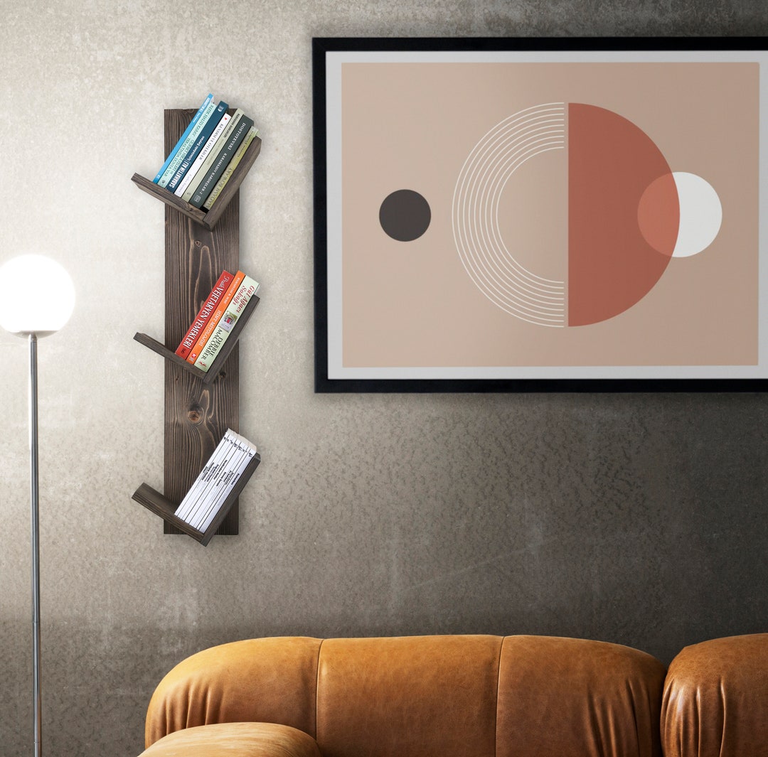 Wooden Book Shelf, Book Stand, Floating Shelf, Boho Wall Decor ...