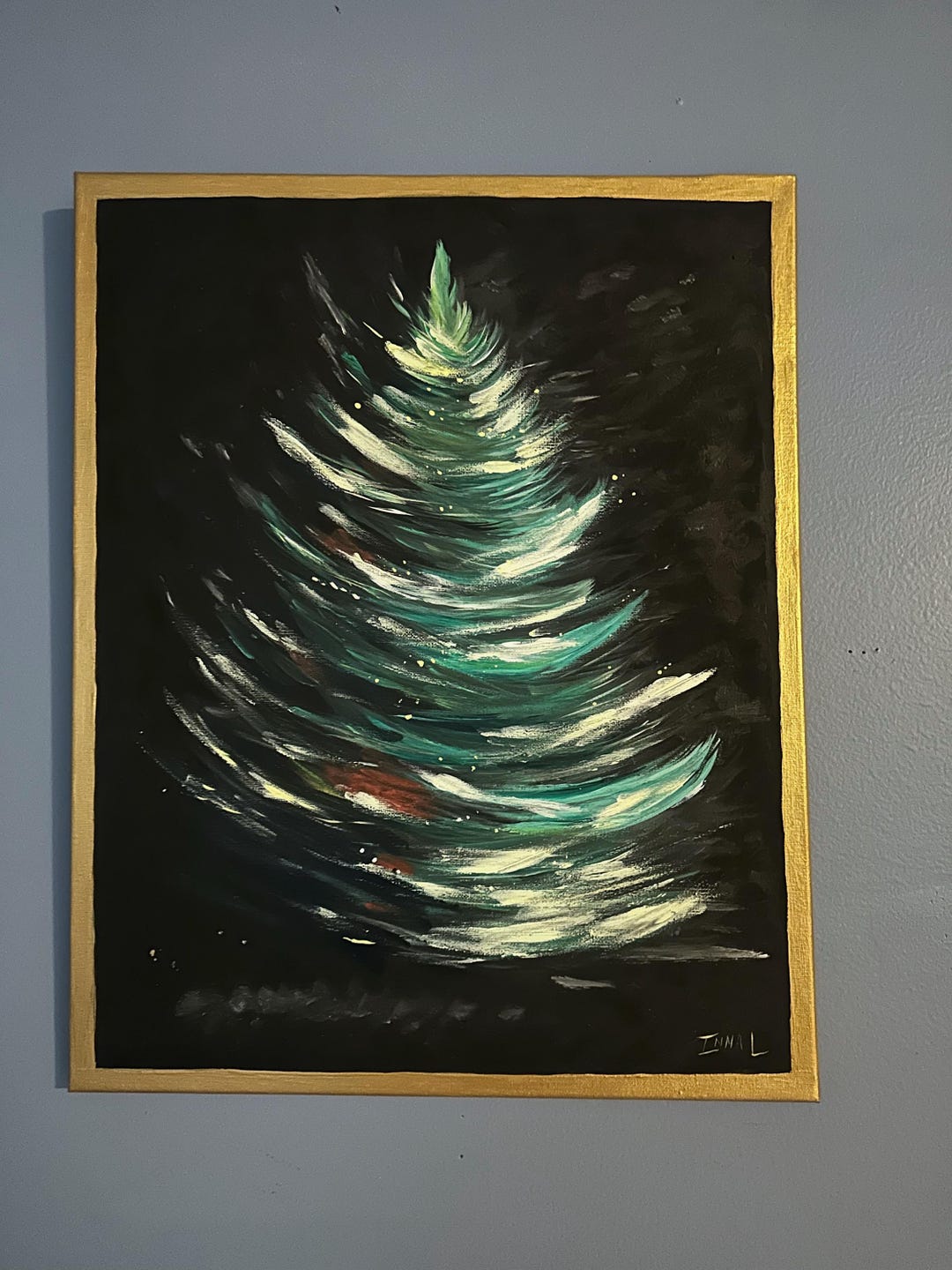 Abstract PAINTING 'christmas Tree', Acrylic on Canvas, 20x16' - Etsy