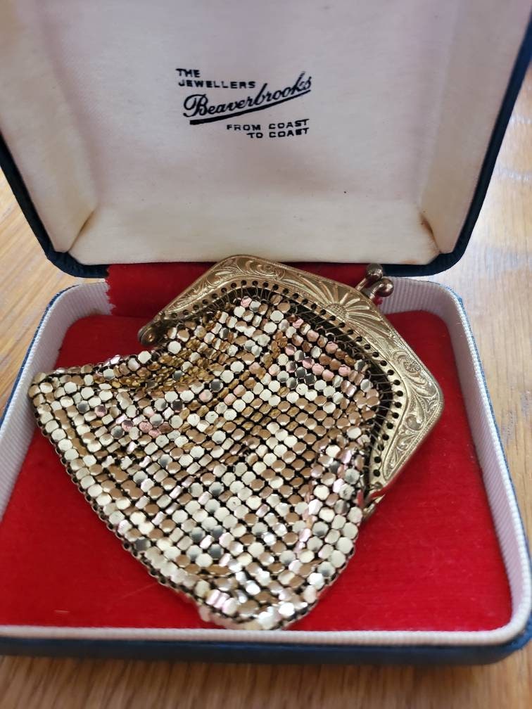 Here We Have an Antique Gold Tone Metal Coin Purse in Fantastic ...