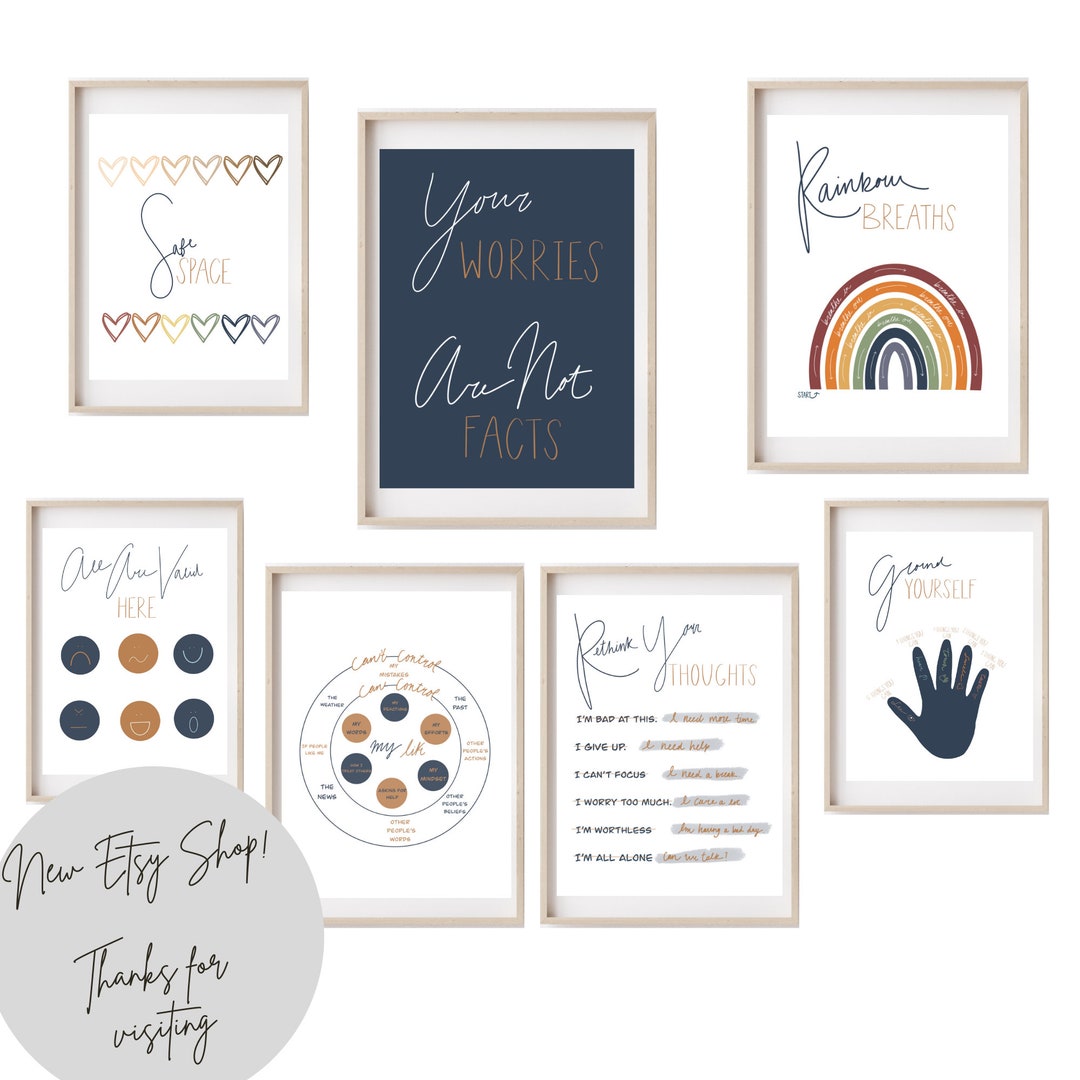 Set of 7 Counseling Posters, School Counseling Office Decor, Therapy ...