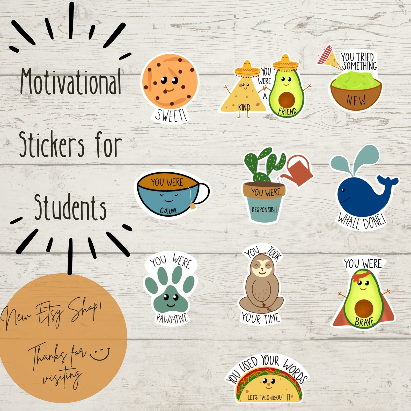 10 Motivational Stickers | Encouragement Stickers | Student Teachers ...