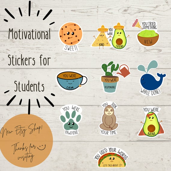 10 Motivational Stickers Encouragement Stickers Student - Etsy