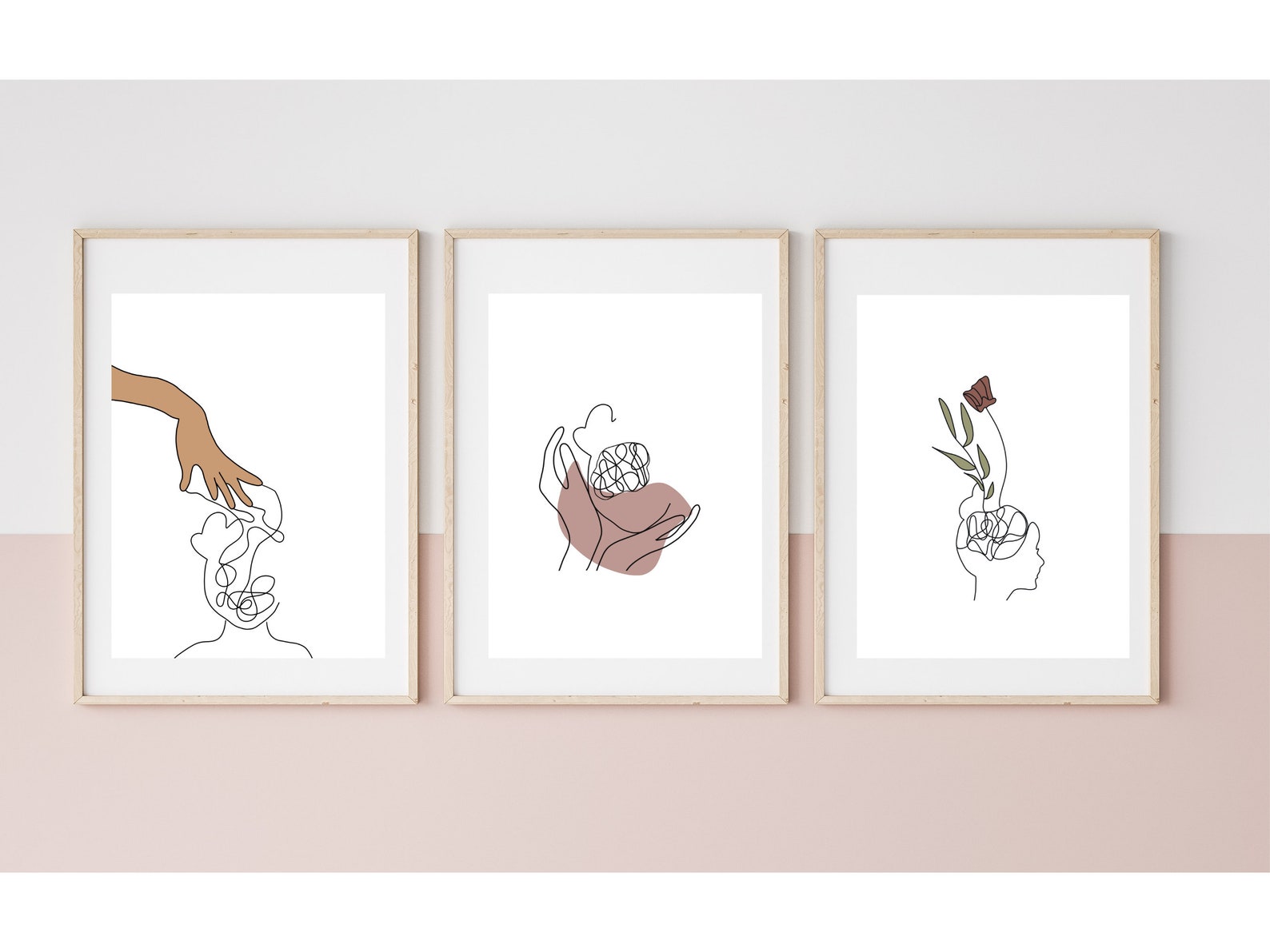 3 Piece Wall Art, Therapy Office Decor, Mental Health Matters Brain ...