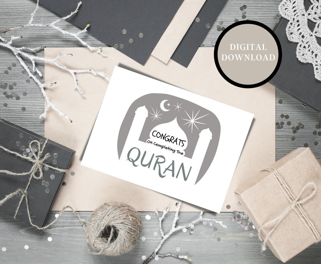 Quran Mubarak Card, Quran Card, Quran Wishes, Quran Kids Card, Instant ...
