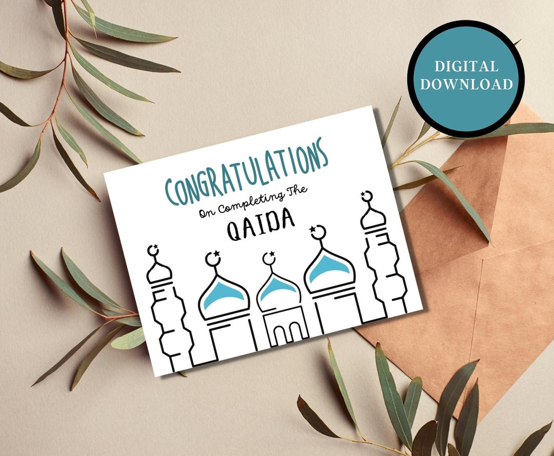 Qaida Mubarak Card Qaida Card Qaida Wishes Qaida Kids Card - Etsy UK