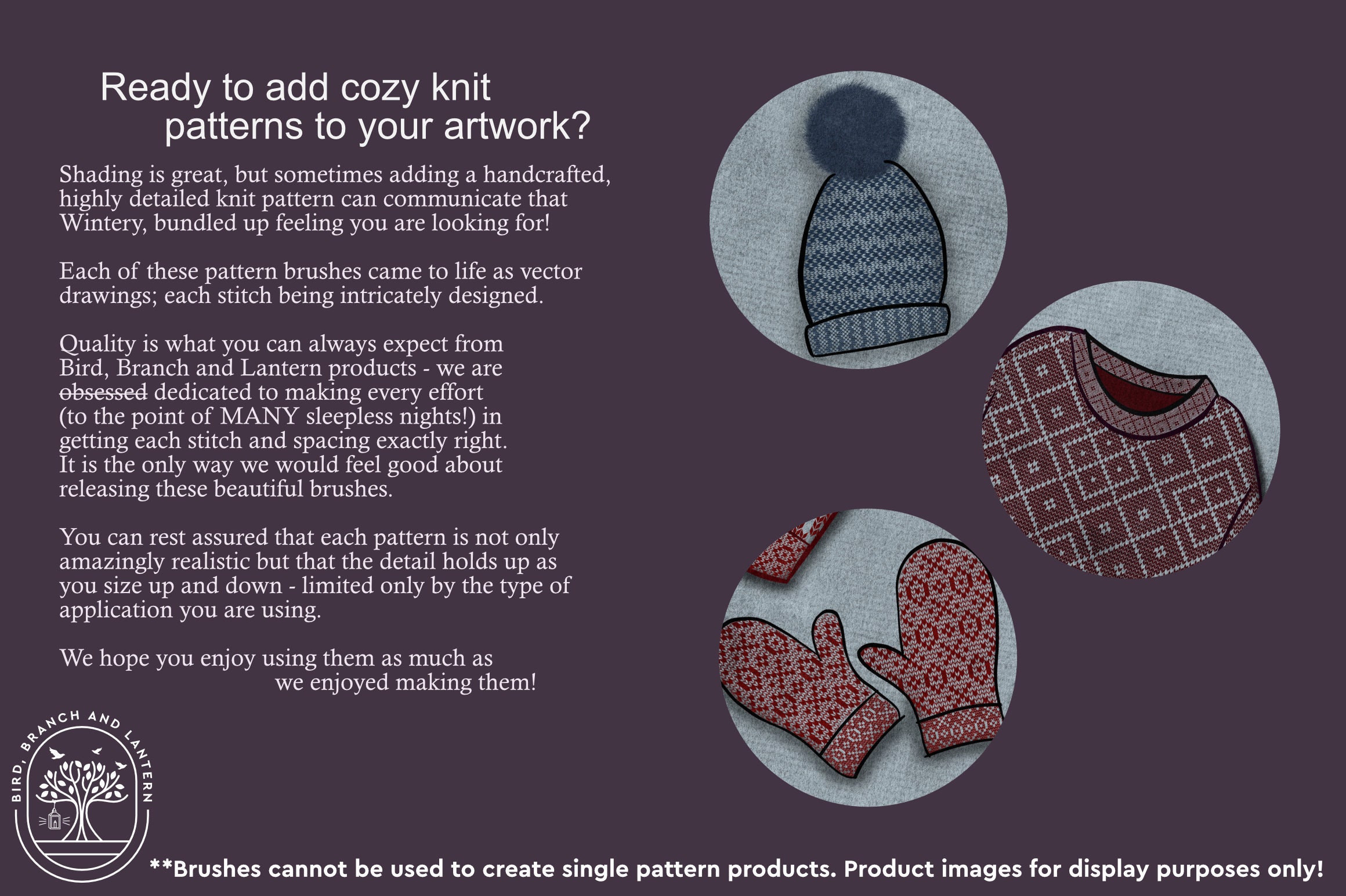 Affinity Vector and Pixel Classic Knit Patterns Brushset - 29 Brushes ...